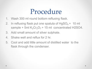 Chemical oxygen demand(COD) | PPTX