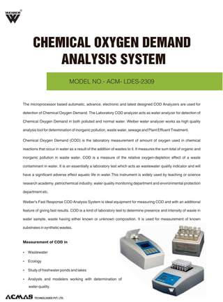 Chemical Oxygen Demand (COD) Analysis System by ACMAS Technologies Pvt ...