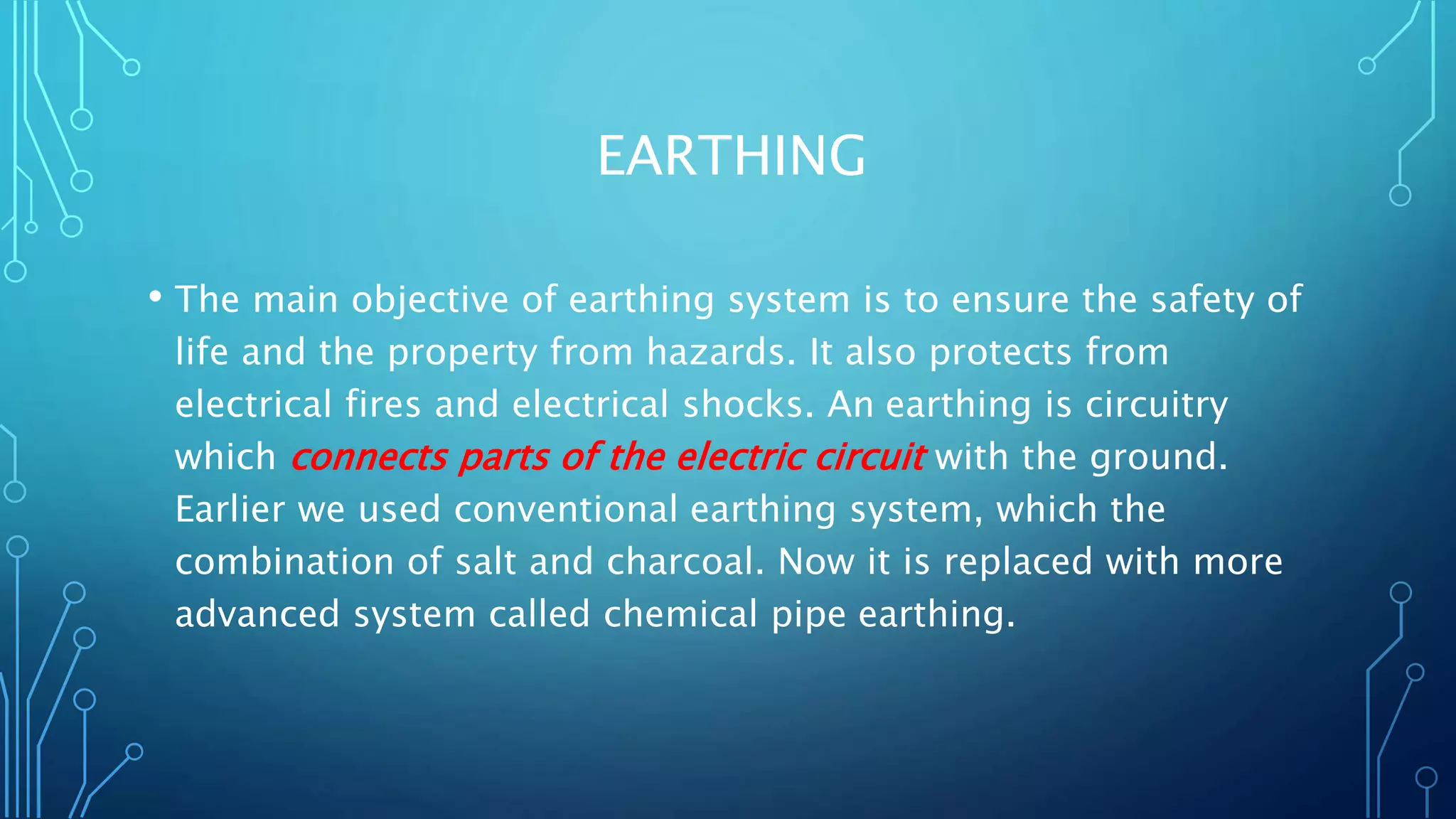 Chemical pipe earthing | PPTX