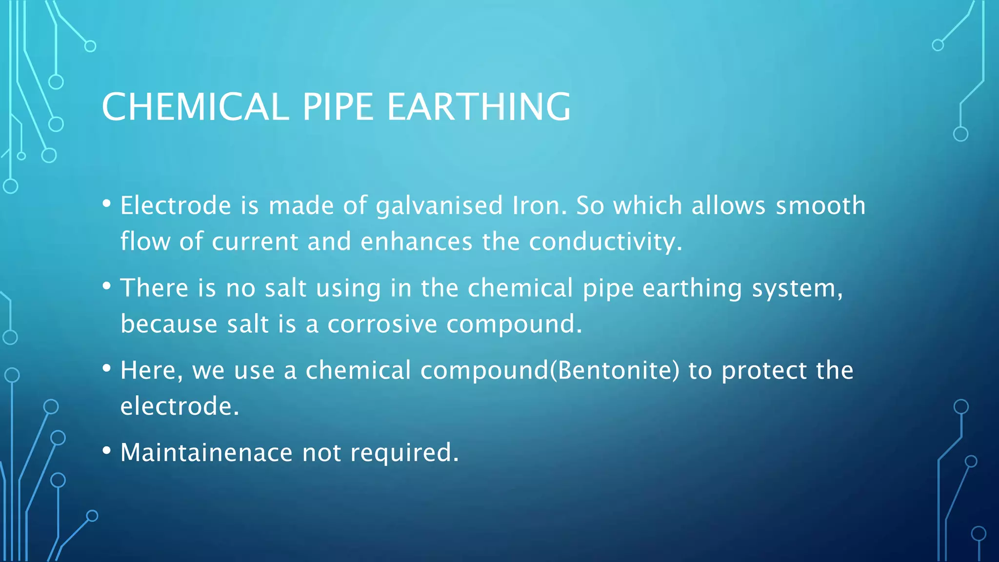 Chemical pipe earthing | PPTX
