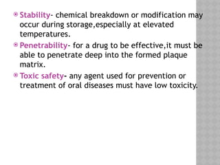 chemical plaque control - mouthwashes and denitrifices | PPTX