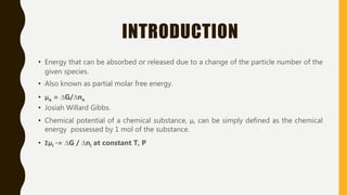 Chemical Potential Energy Definition