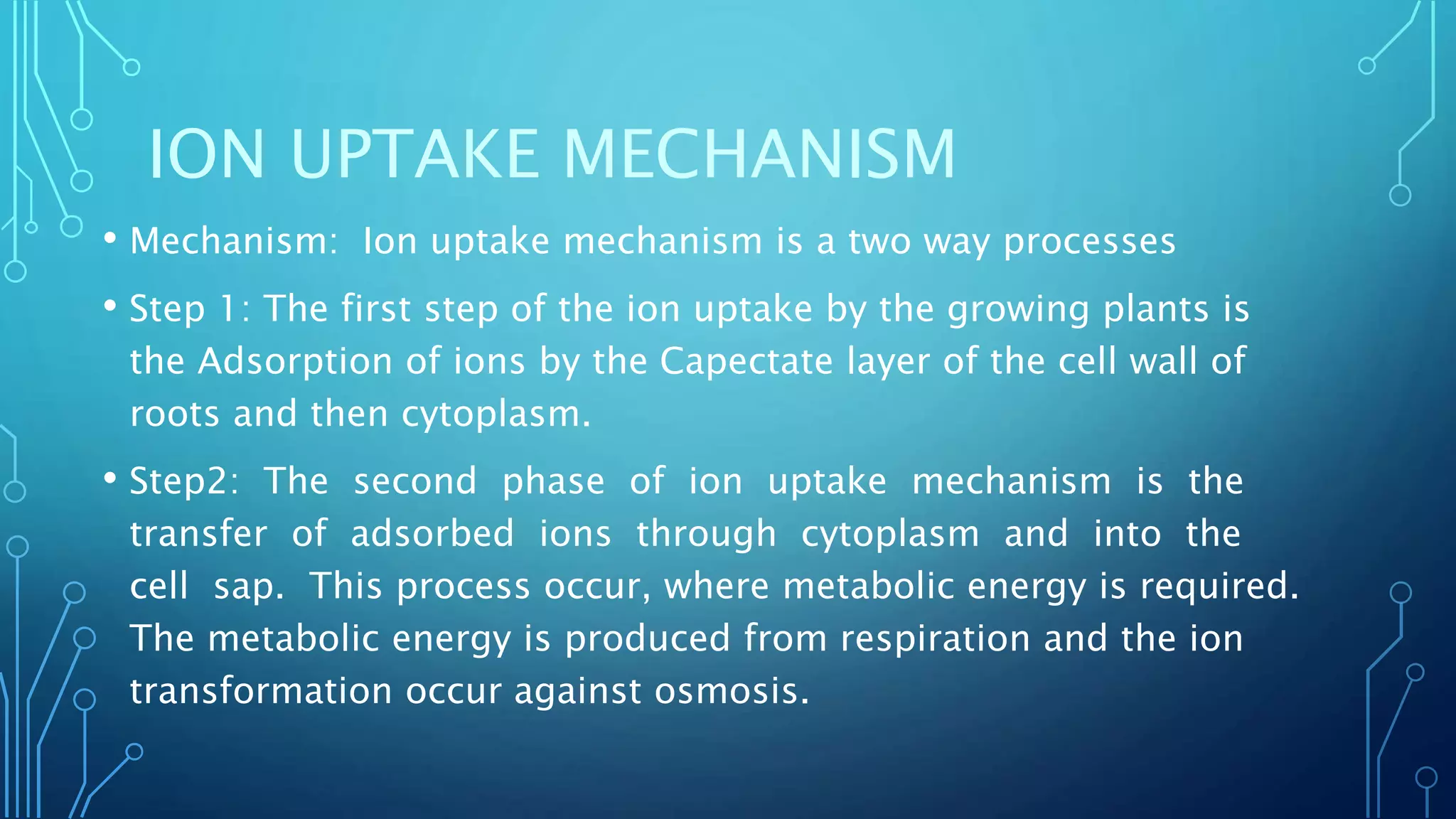 CHEMICAL POTENTIAL AND ION UPTAKE MECHANISM .pptx