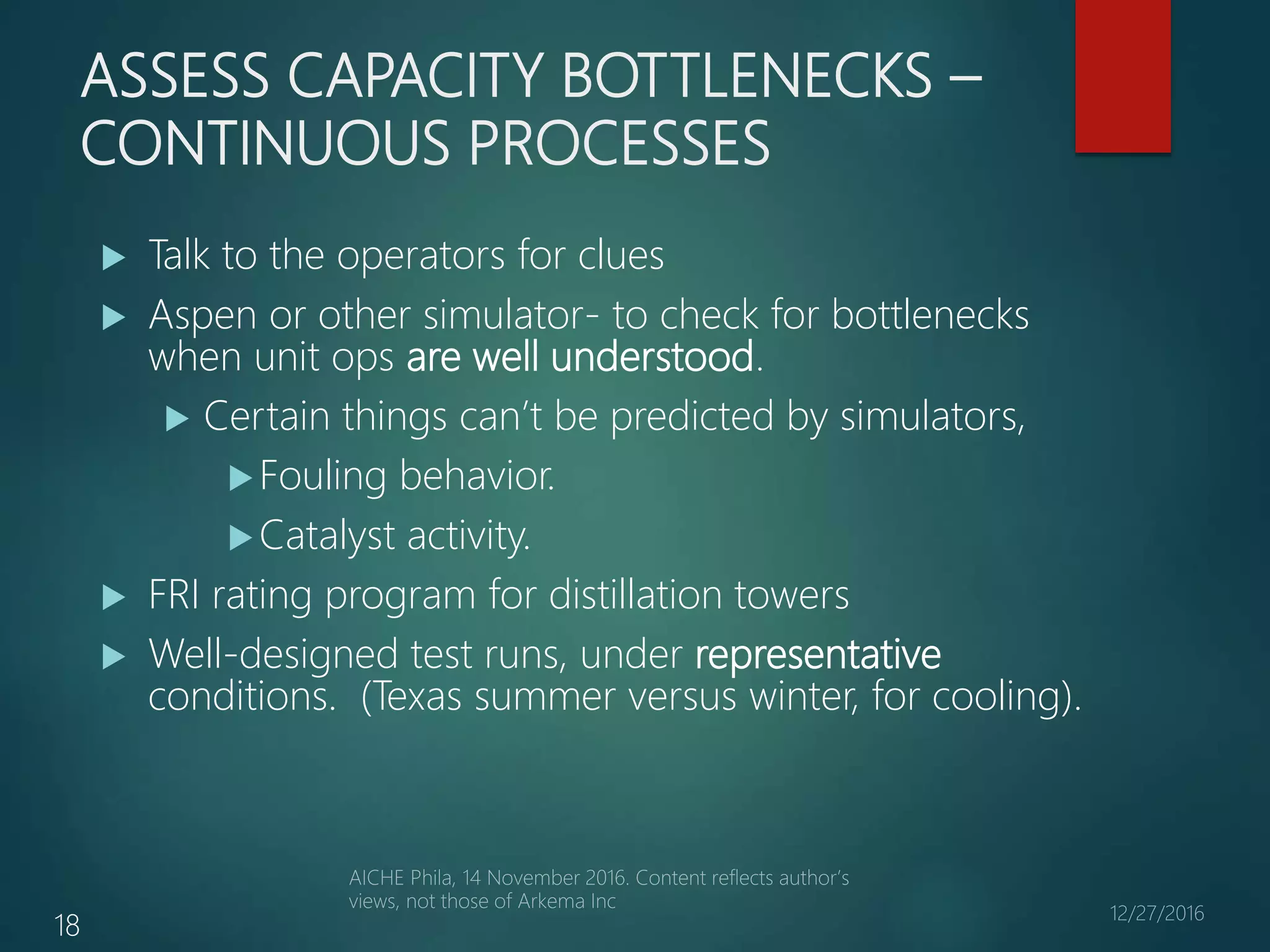 Chemical process debottlenecking | PPTX