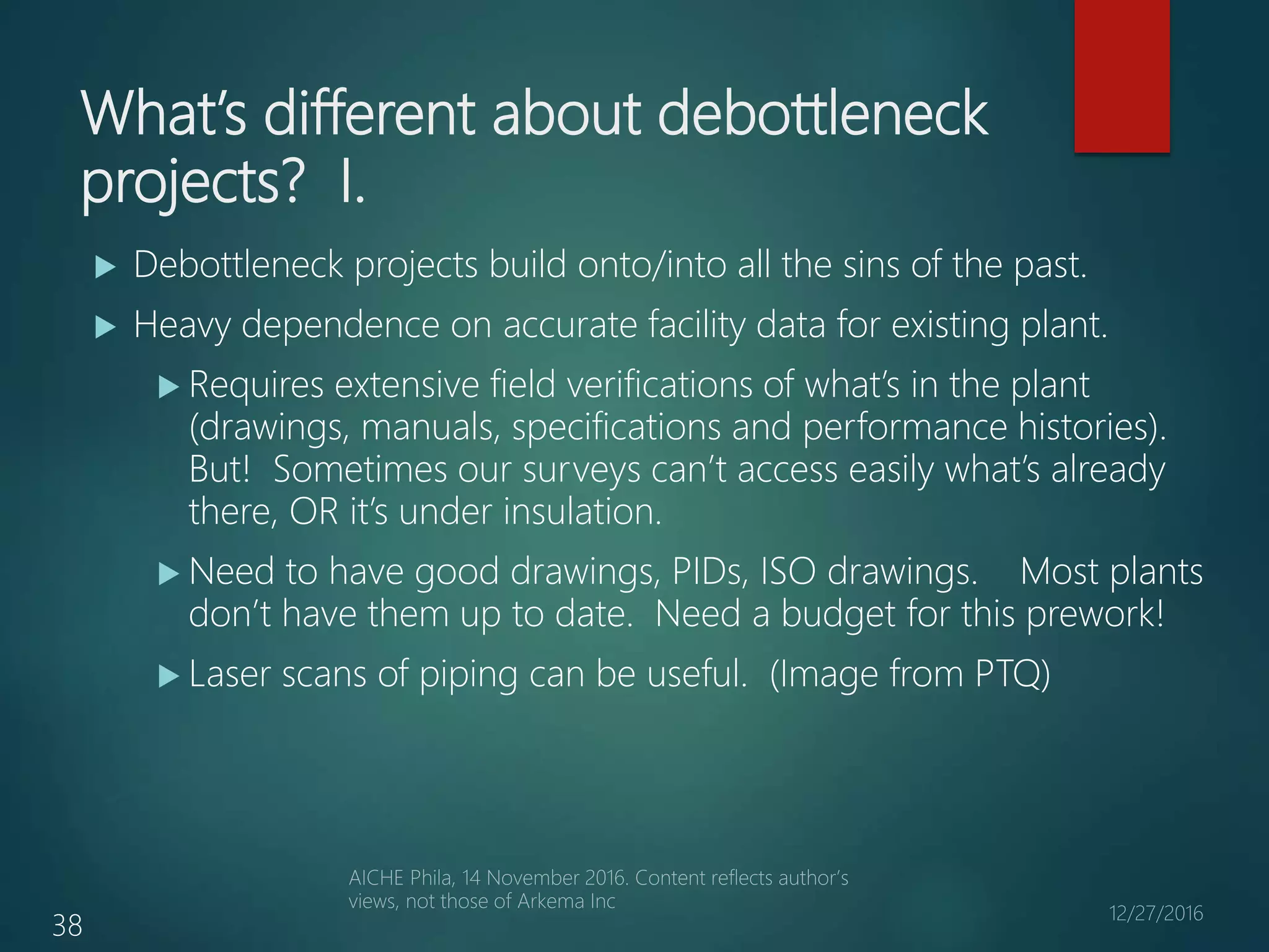 Chemical process debottlenecking | PPTX