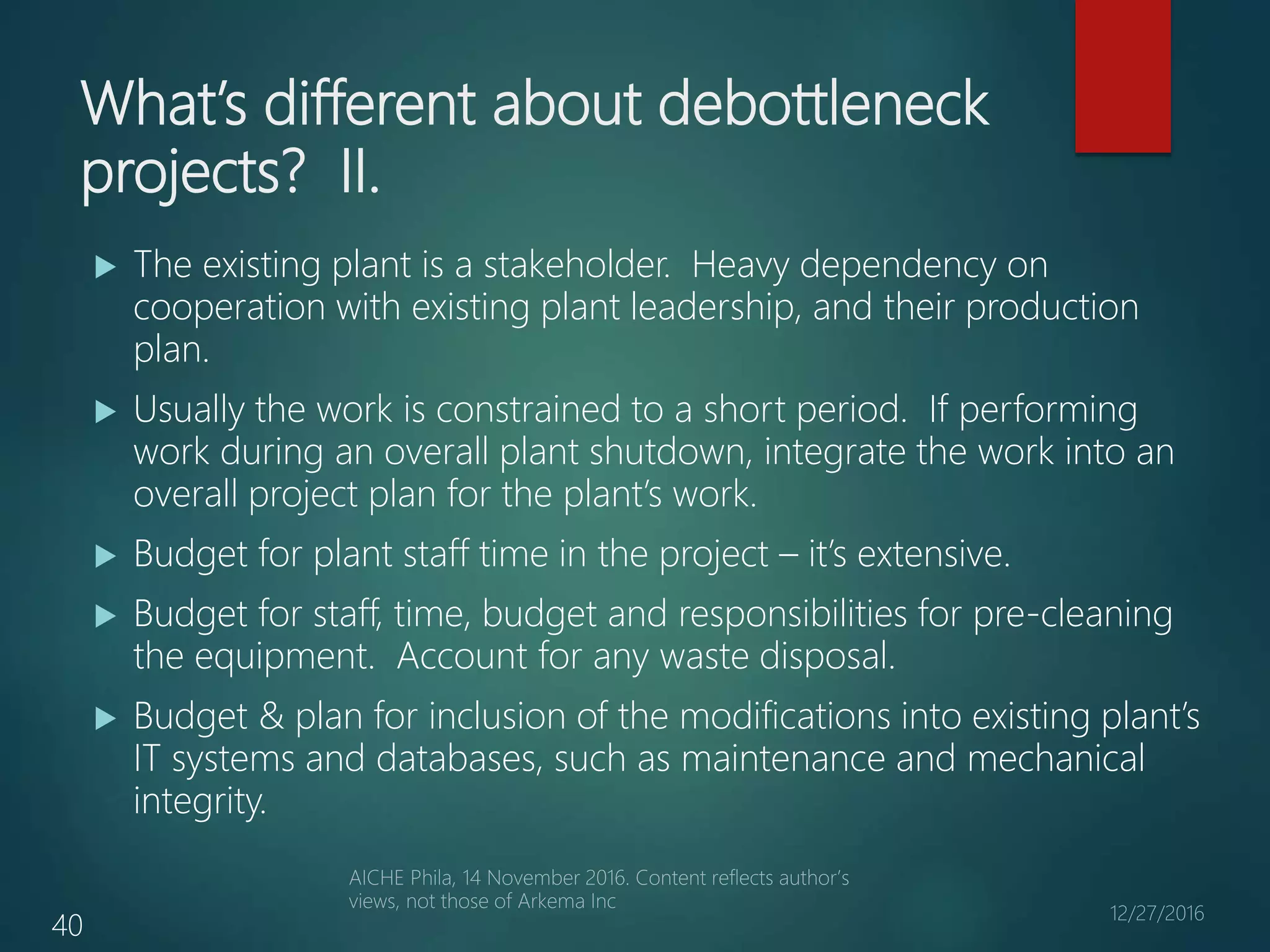 Chemical process debottlenecking | PPTX