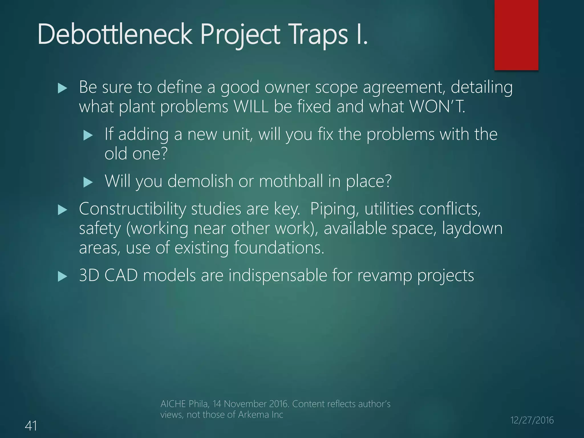 Chemical process debottlenecking | PPTX