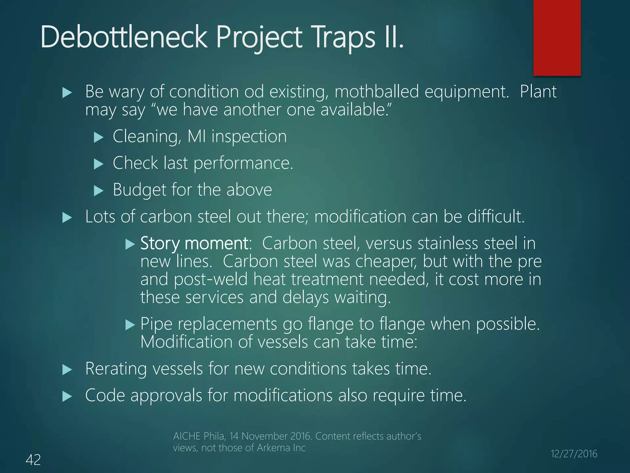 Chemical process debottlenecking | PPTX