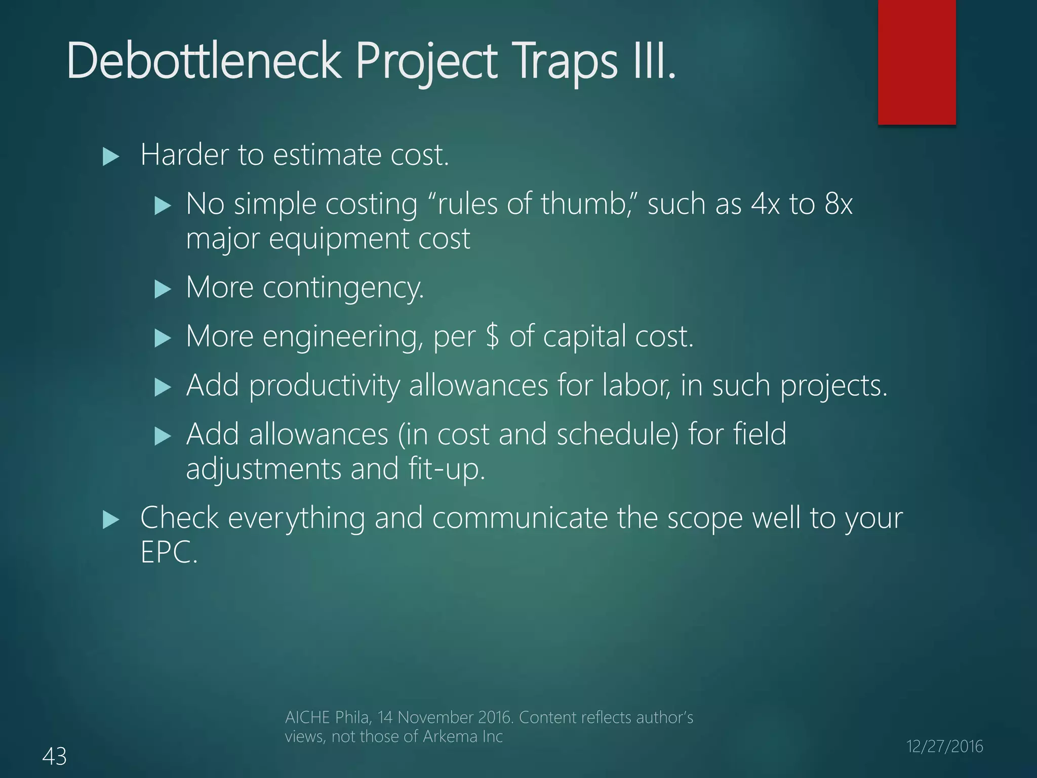 Chemical process debottlenecking | PPTX