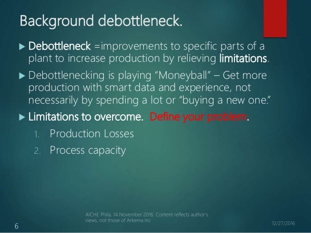 Chemical process debottlenecking