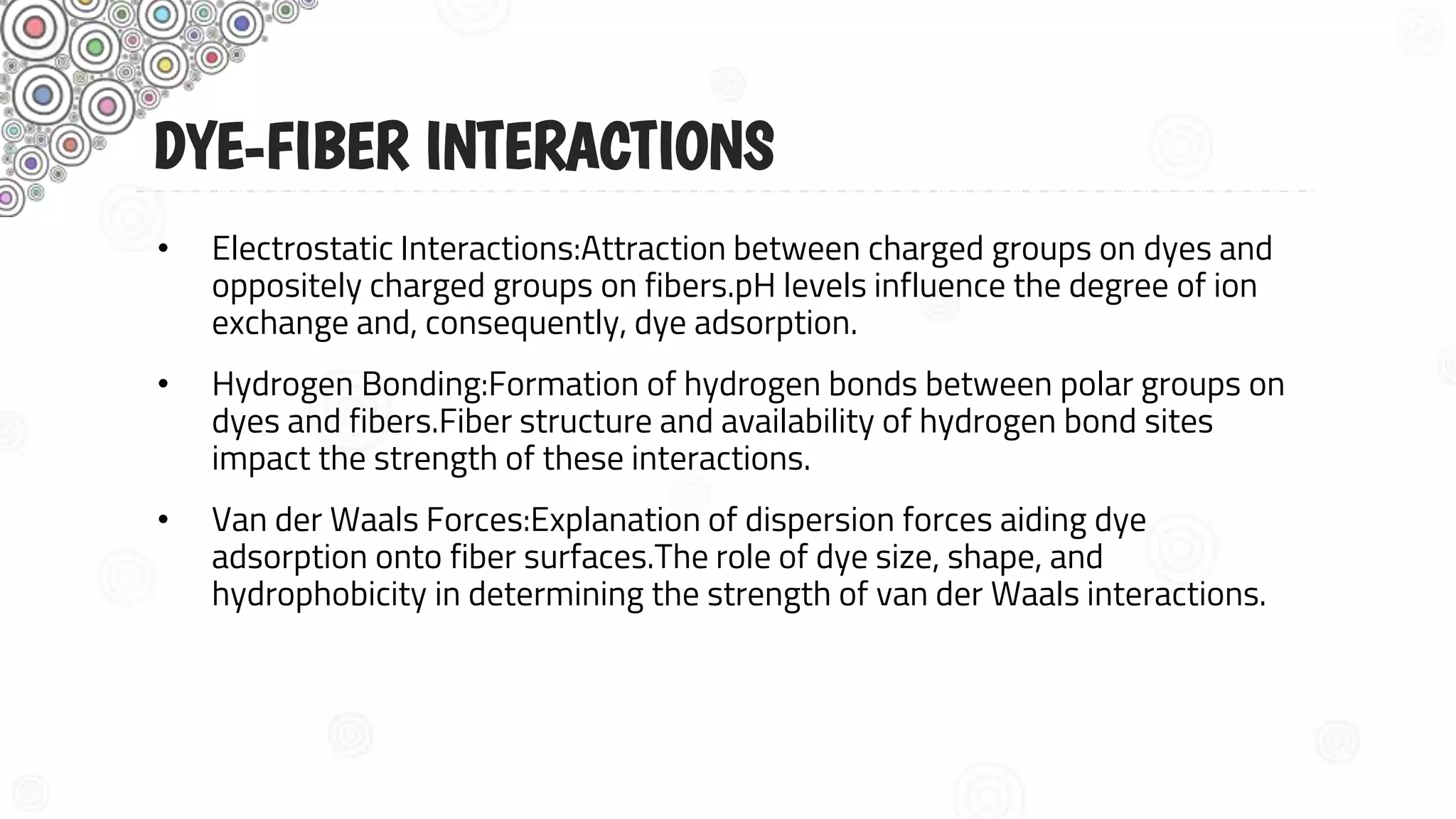 Types of dye and bond between dye and fibre in textile Chemical ...