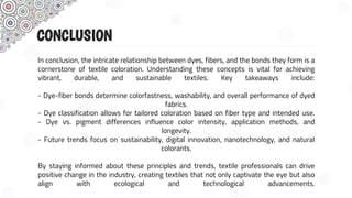 Types of dye and bond between dye and fibre in textile Chemical ...