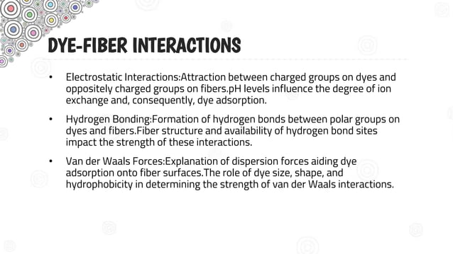 Types of dye and bond between dye and fibre in textile Chemical ...
