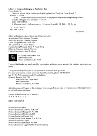 Chemical Process Safety, 2nd ed, Daniel A. Crowl, Joseph F. Louvar.pdf