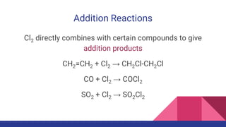 Chemical Properties of Chlorine Gas | PPTX | Chemistry | Science