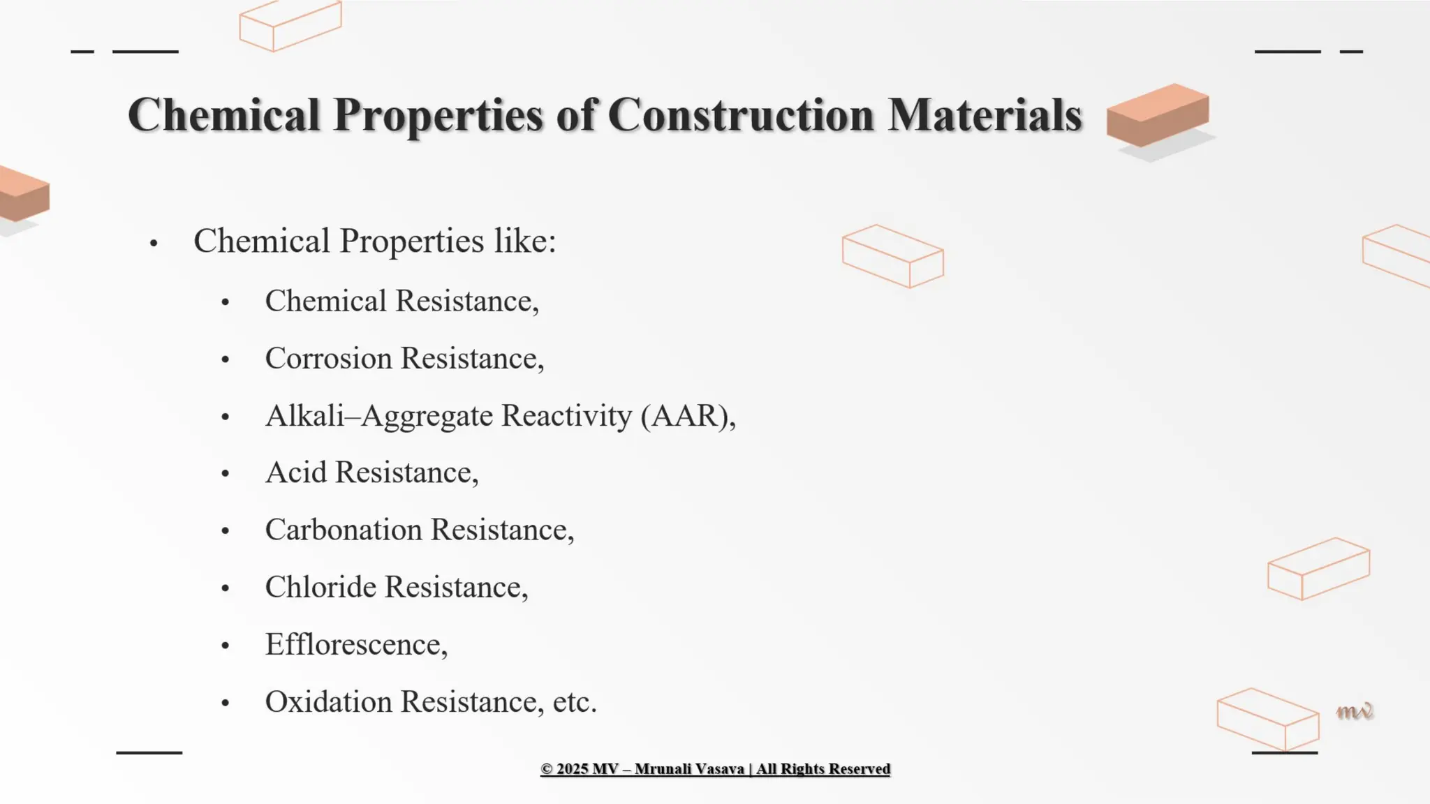 Chemical Properties of Construction Materials | PPTX