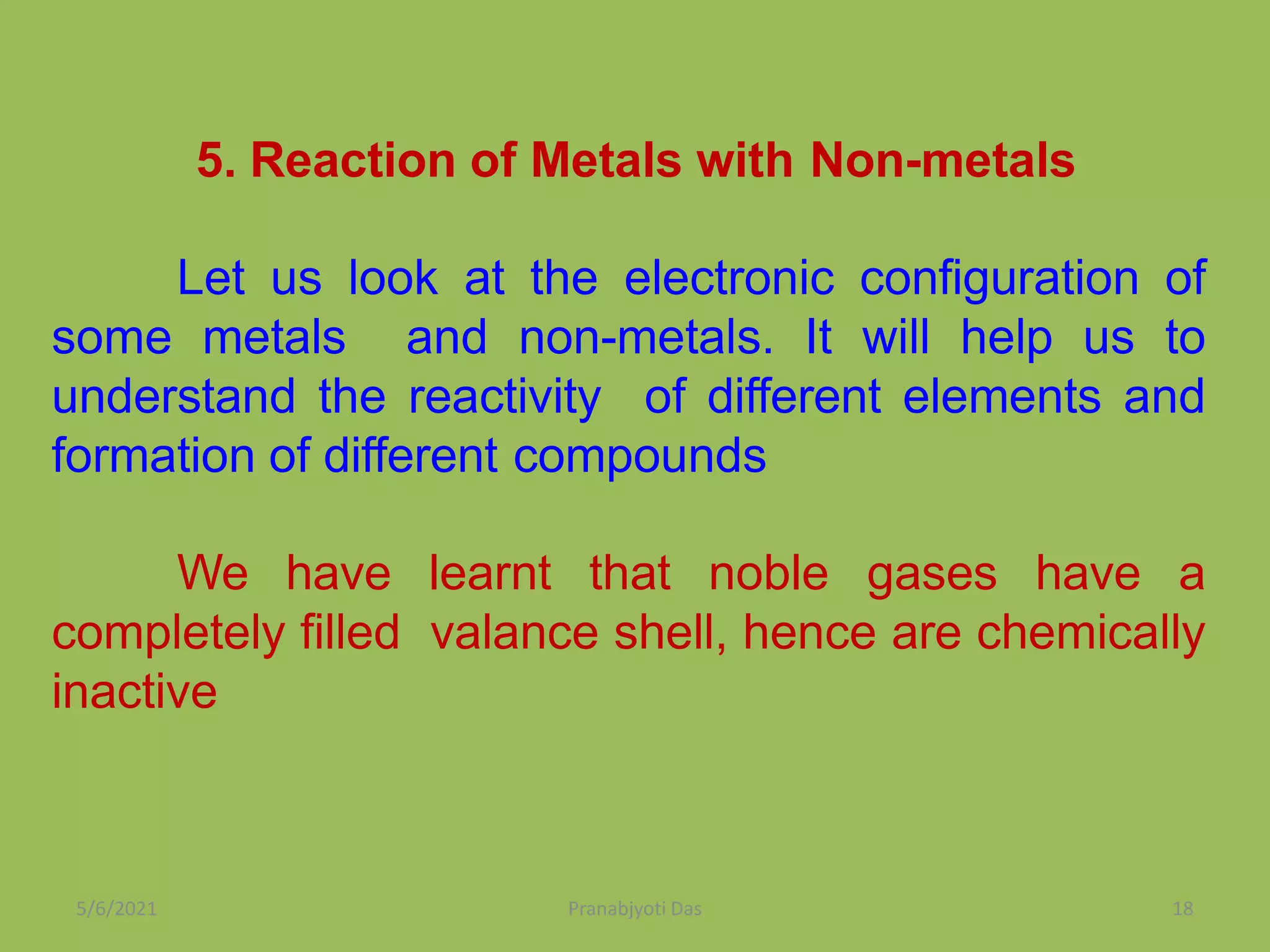 Chemical Properties of Metals (Class 10) | PPTX