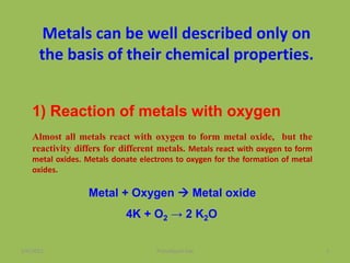 Chemical Properties of Metals (Class 10) | PPTX