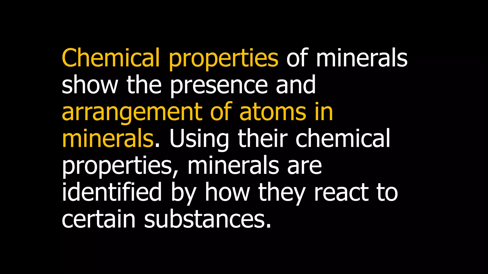 Chemical properties of minerals | PPTX