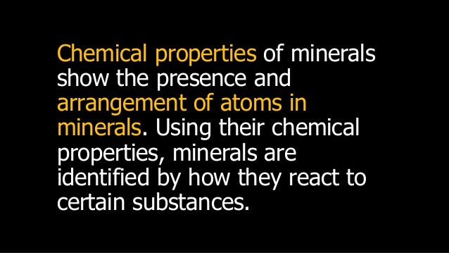 Chemical properties of minerals