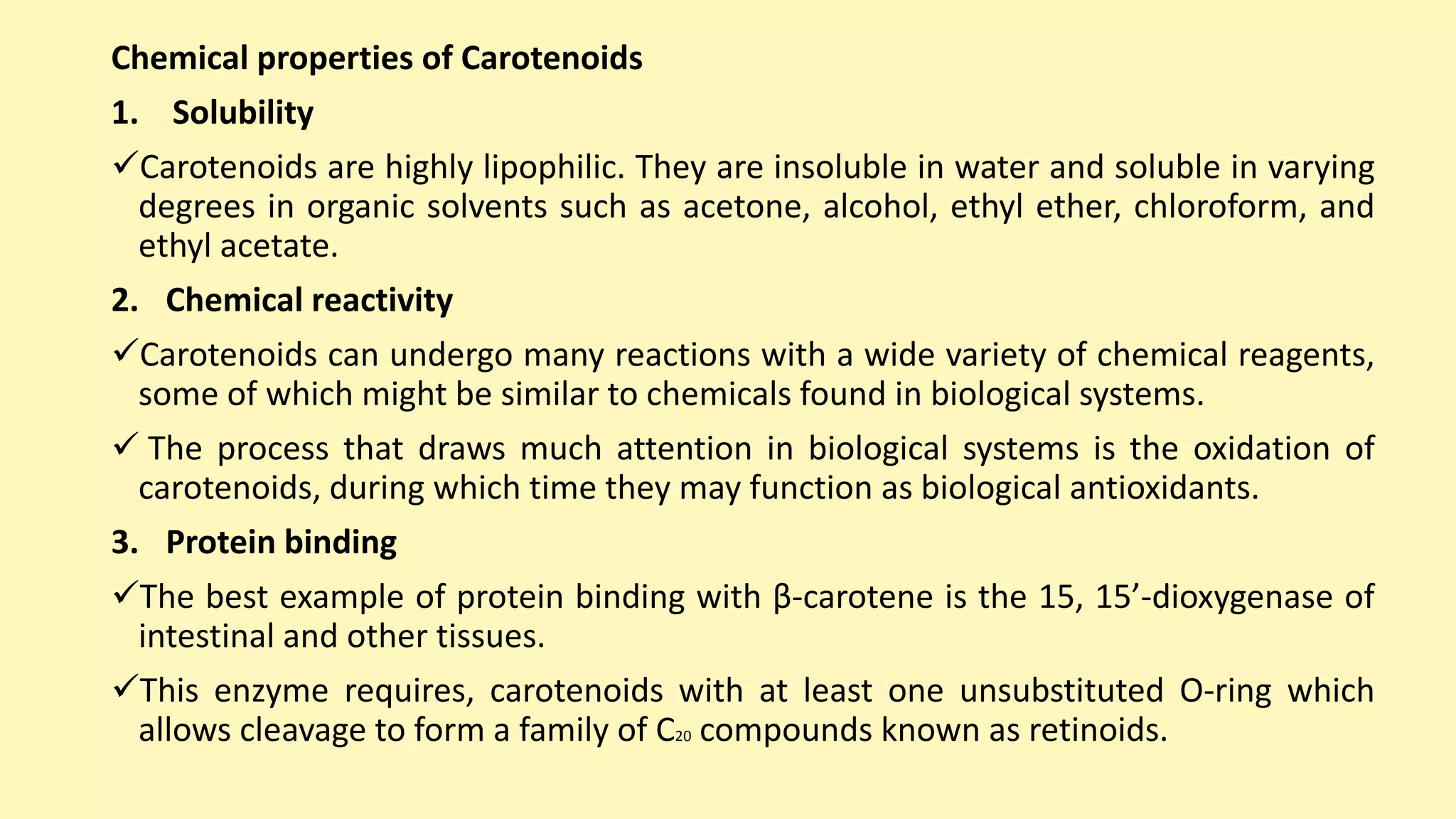 Chemical properties of natural colors, chlorophyll, carotenoids ...