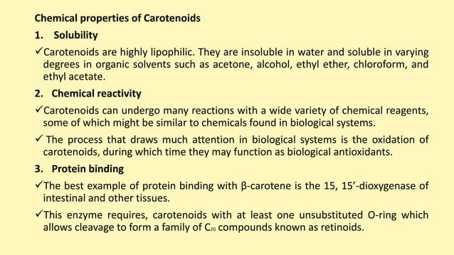 Chemical properties of natural colors, chlorophyll, carotenoids ...