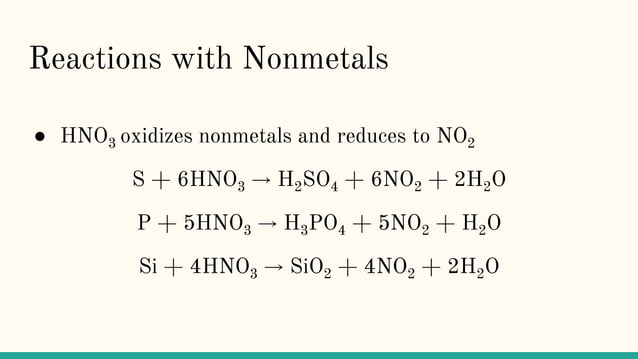 Chemical Properties of Nitric Acid | PPTX