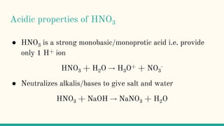 Chemical Properties of Nitric Acid | PPTX