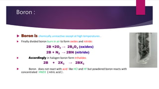Chemical properties of p block elements . | PPTX
