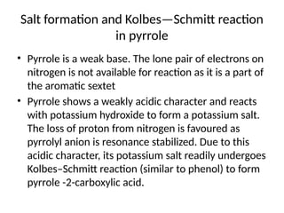 Chemical Properties of pyrole.pptx...... | PPT