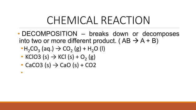 CHEMICAL REACTION for Physical Science.. | PPT
