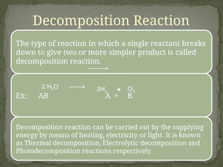 Chemical Reaction and equations, Class 10 CBSE | PPTX