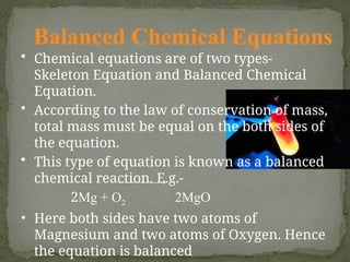 Chemical Reaction and equations, Class 10 CBSE | PPTX