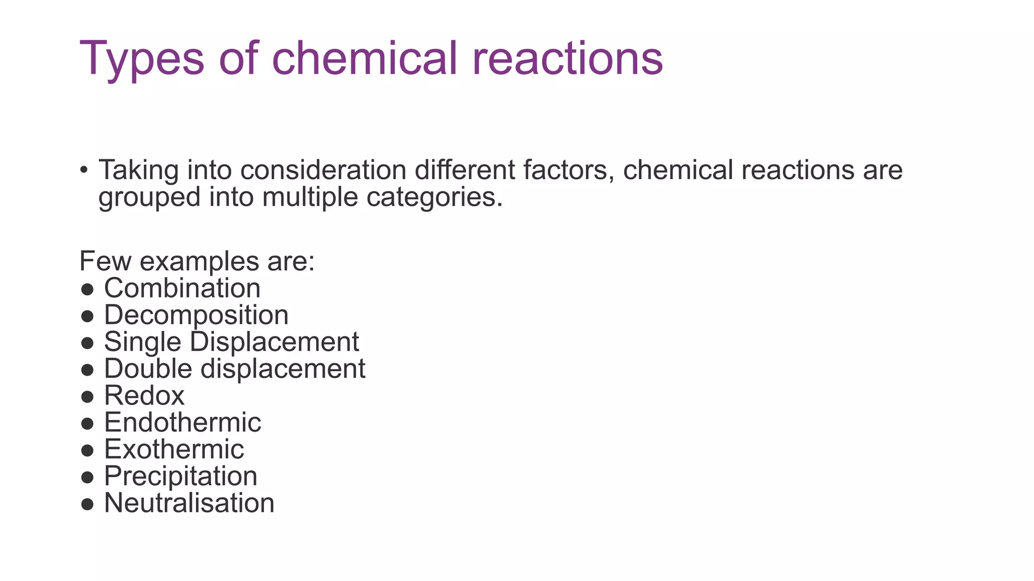 Chemical reaction and equation | PPTX | Chemistry | Science