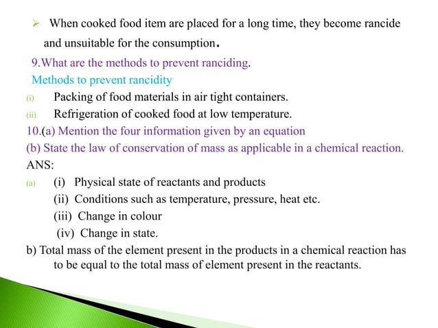 class-xChemical reaction corrosion and rancidity | PPTX | Chemistry ...