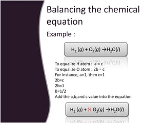 Chemical reaction equation | PPTX