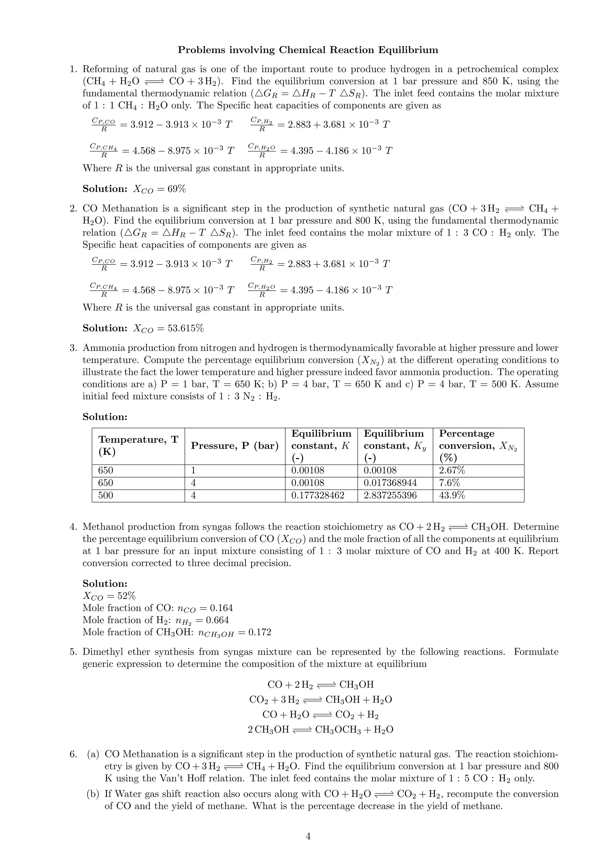 Chemical Reaction Equilibrium | PDF