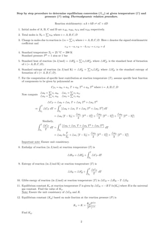 Chemical Reaction Equilibrium | PDF