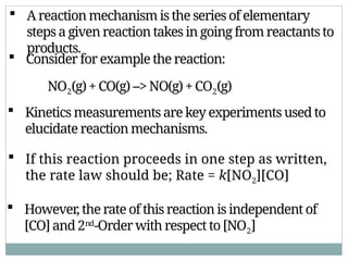 Comprehensive Study of Chemical Reaction Kinetics and Mechanisms | PPTX