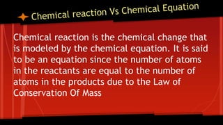 Chemical reaction lesson presentation grade eight | PPTX