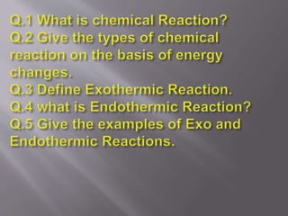Chemical reaction power point presentation | PPTX