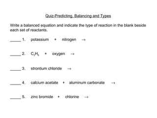Attacking the TEKS: Chemical Reactions | PPT