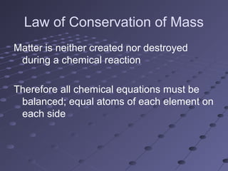 Chemical reactions and balancing equations | PPT