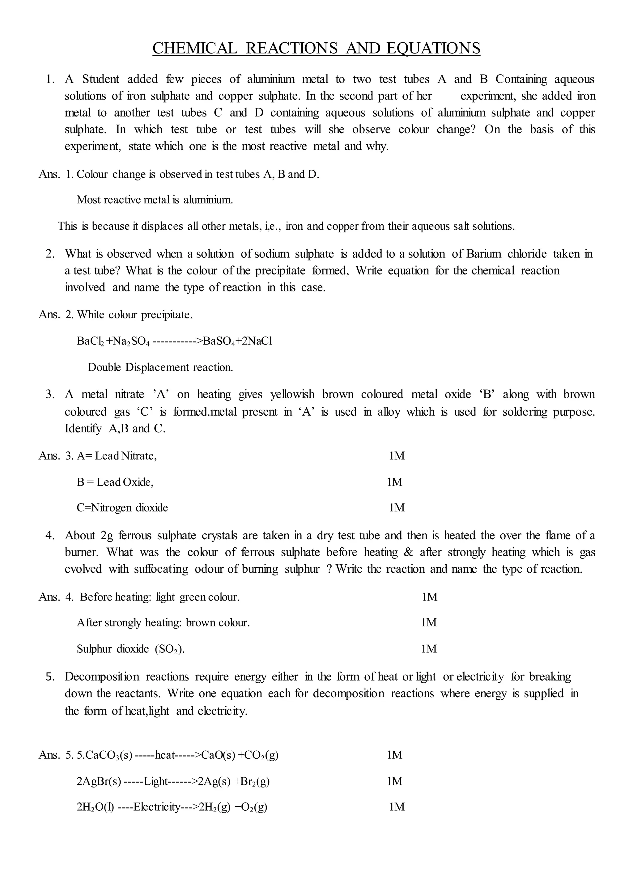 CLASS X SCIENCE STUDY MATERIAL | PDF