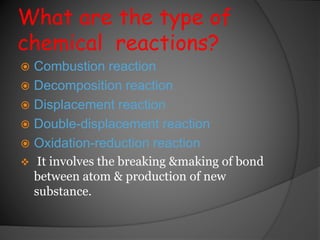 Chemical reactions and equations | PPTX | Chemistry | Science