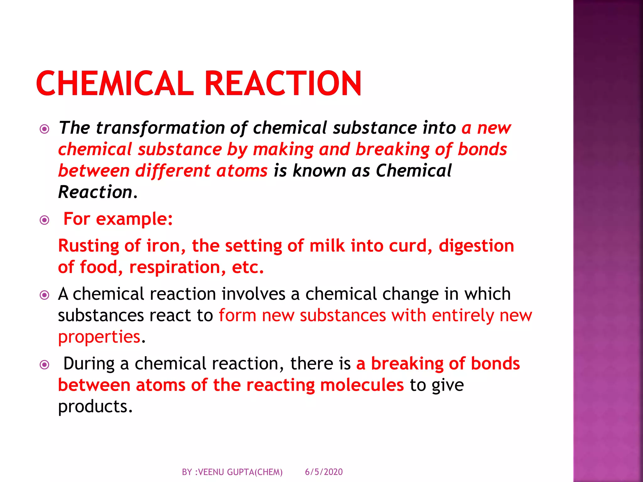 Chemical reactions and equations 10 chm(1) | PPTX