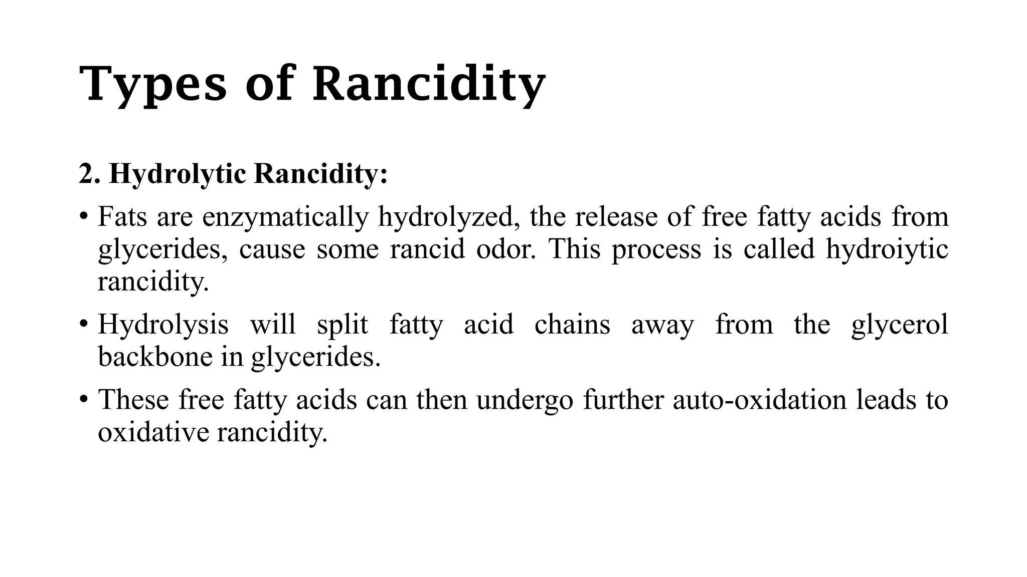 Chemical reactions and rancidity of fats | PDF
