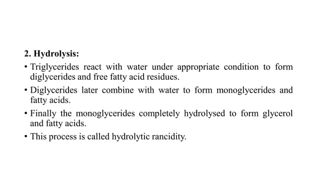Chemical reactions and rancidity of fats | PDF