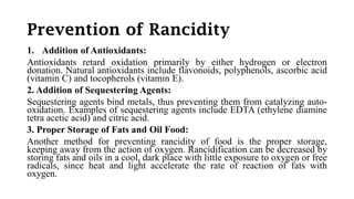 Chemical reactions and rancidity of fats | PDF