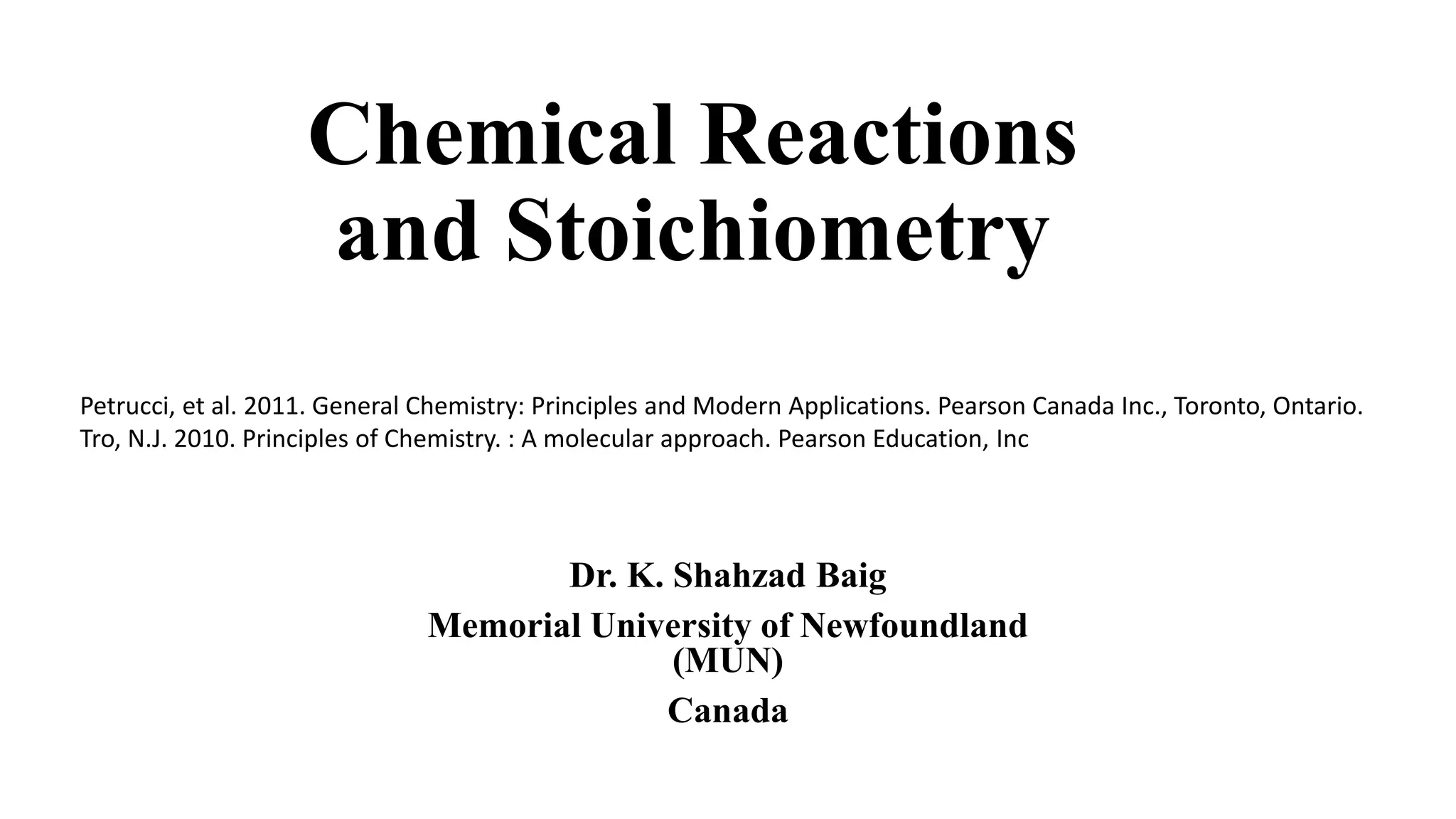 Chemical reactions and stoichiometry | PPTX